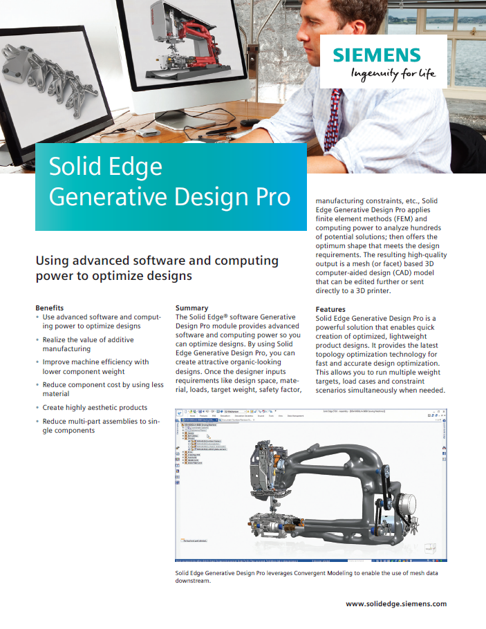 Generative Design Pro Data Sheet | Solid Edge