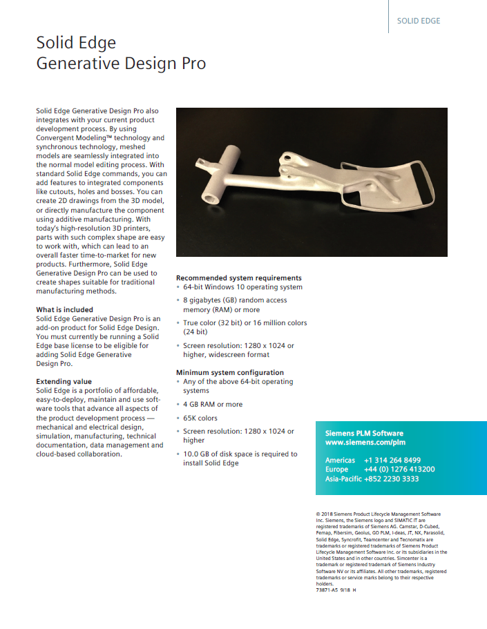 Generative Design Pro Data Sheet | Solid Edge