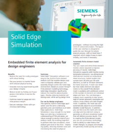 Solid Edge Simulation Data Sheet | Solid Edge